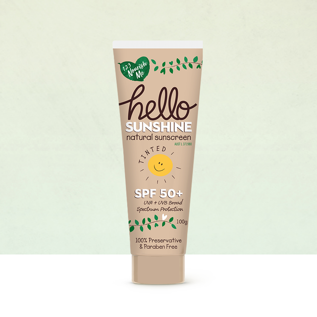 123 Nourish Me - Hello Sunshine Natural Sunscreen Tinted – aliveandwellsa